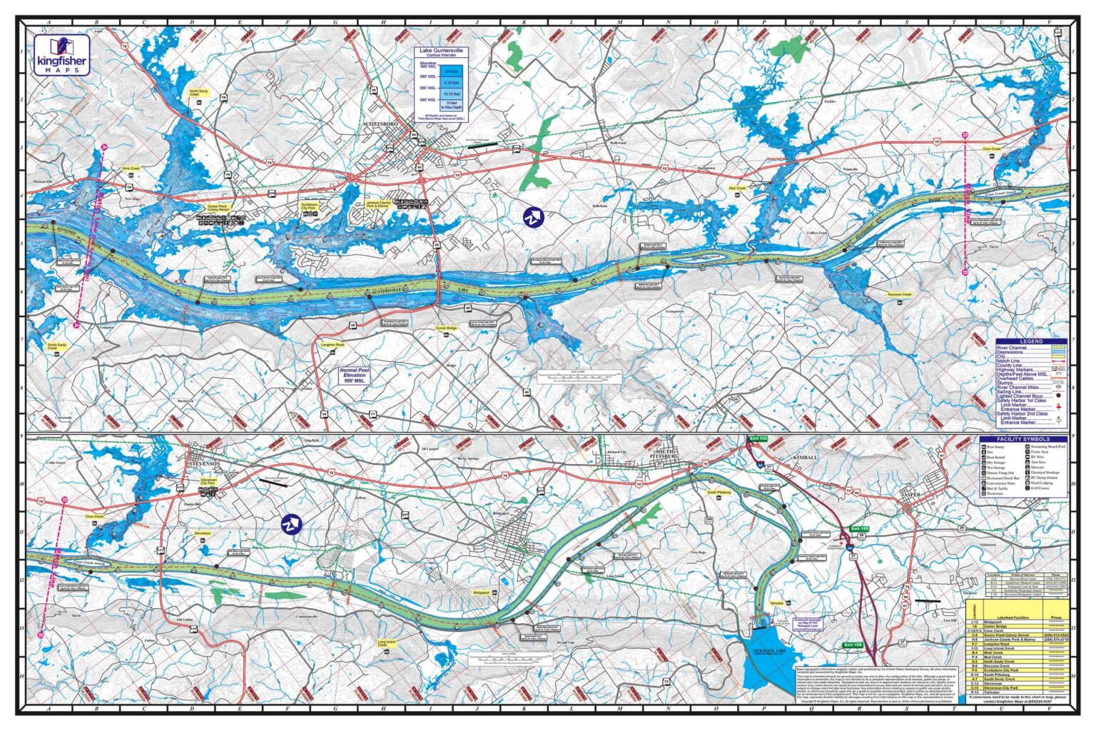 Guntersville Waterproof Map #102 – Kingfisher Maps, Inc.