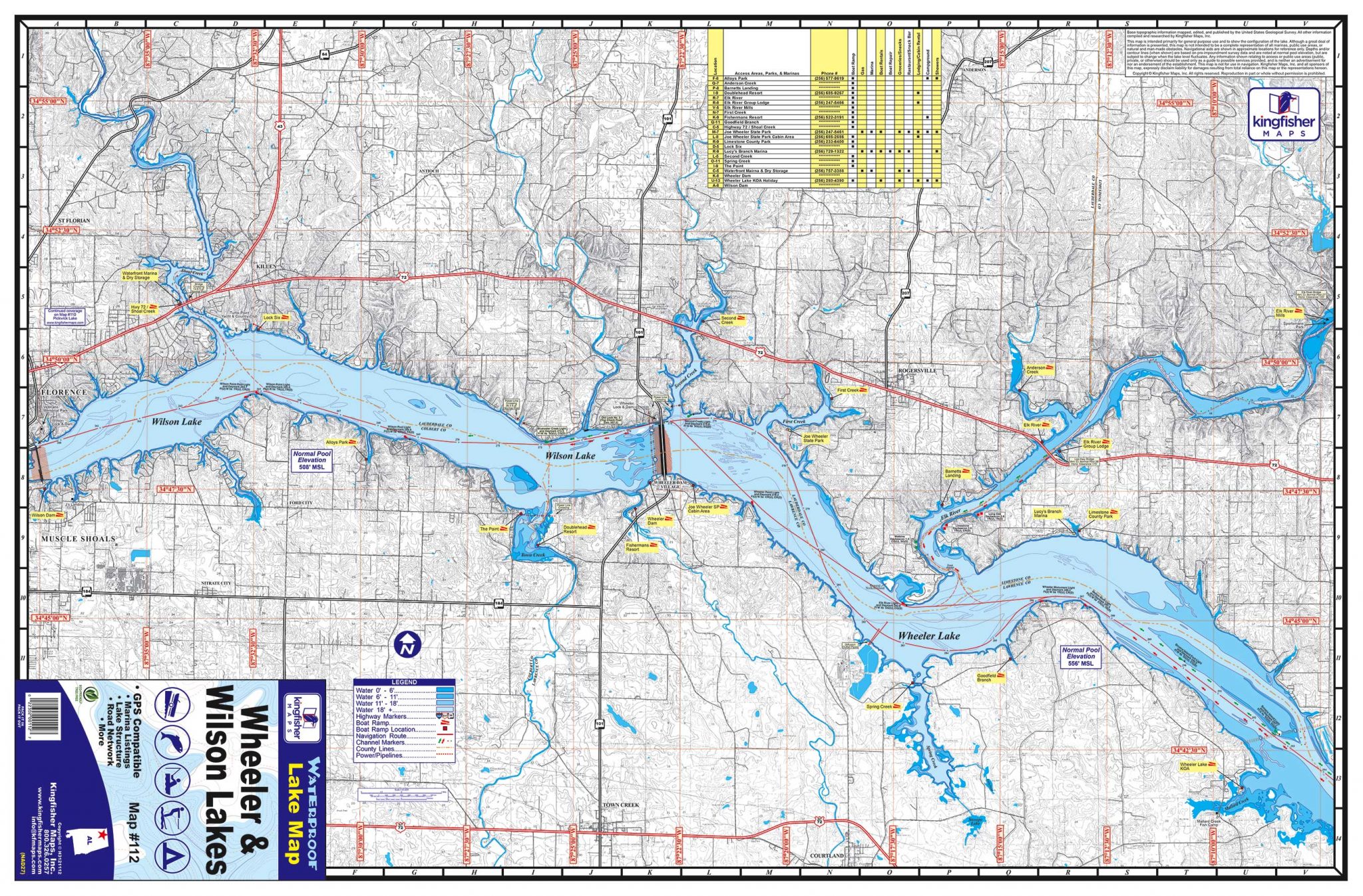 Wheeler & Wilson Lakes Waterproof Map #112 – Kingfisher Maps, Inc.