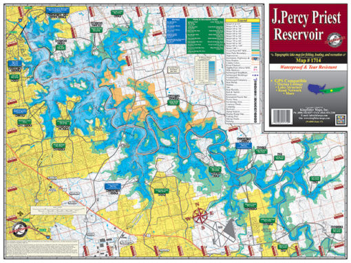 J. Percy Priest Lake #1714 – Kingfisher Maps, Inc.