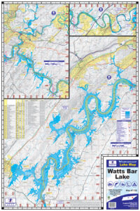 Watts Bar Lake Waterproof Map #1726 – Kingfisher Maps, Inc.
