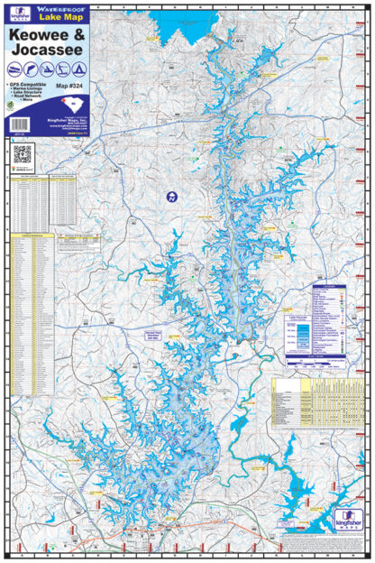 Lakes Keowee & Jocassee Waterproof Map #324 – Kingfisher Maps, Inc.