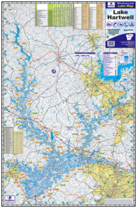 Lake Hartwell Waterproof Map #302 – Kingfisher Maps, Inc.