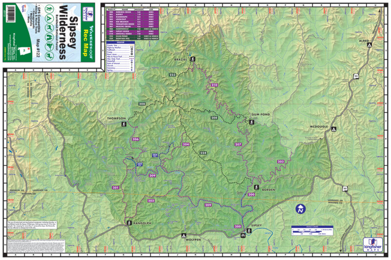 Sipsey Wilderness Waterproof Recreation Map #122 – Kingfisher Maps, Inc.